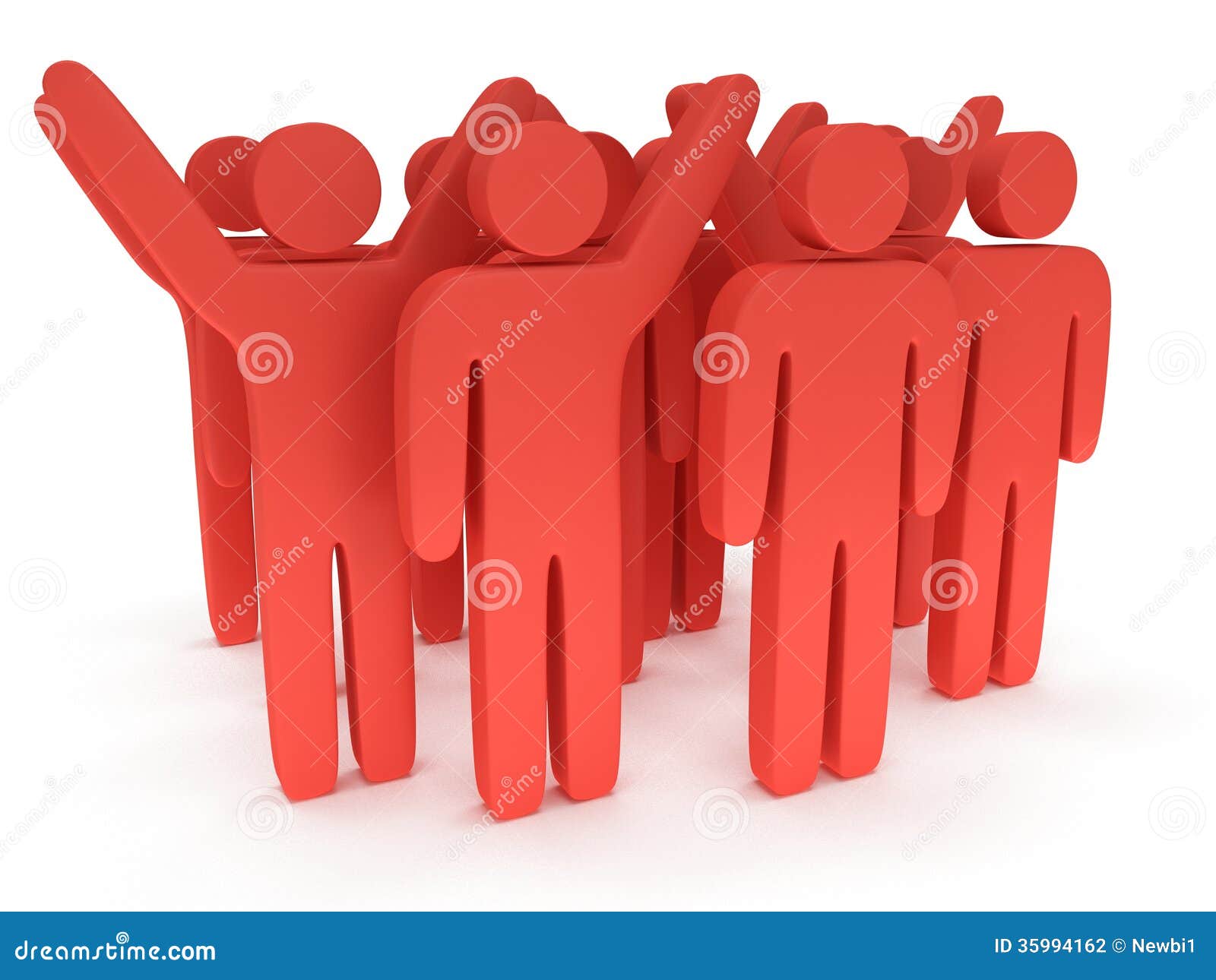 Group of Stylized Red People Stand on White Stock Illustration ...