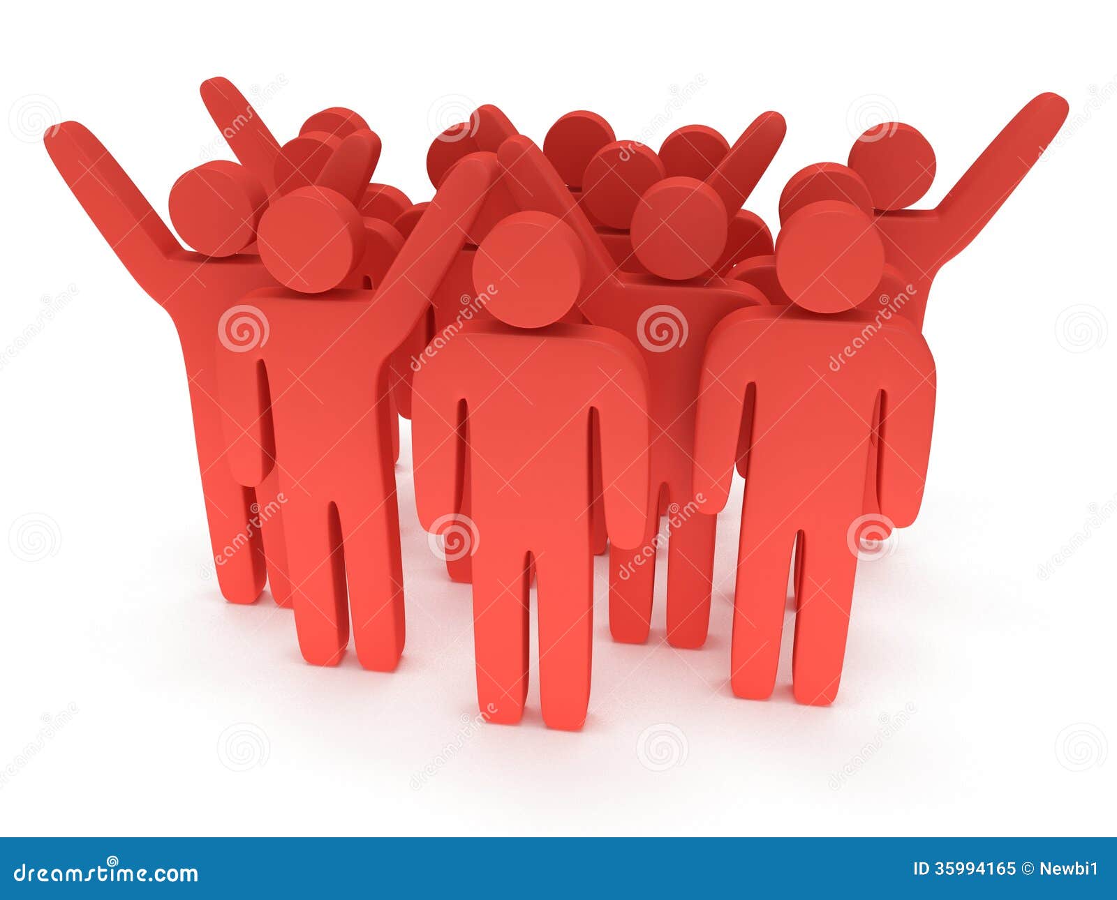 Group of Stylized Red People Stand on White Stock Illustration ...