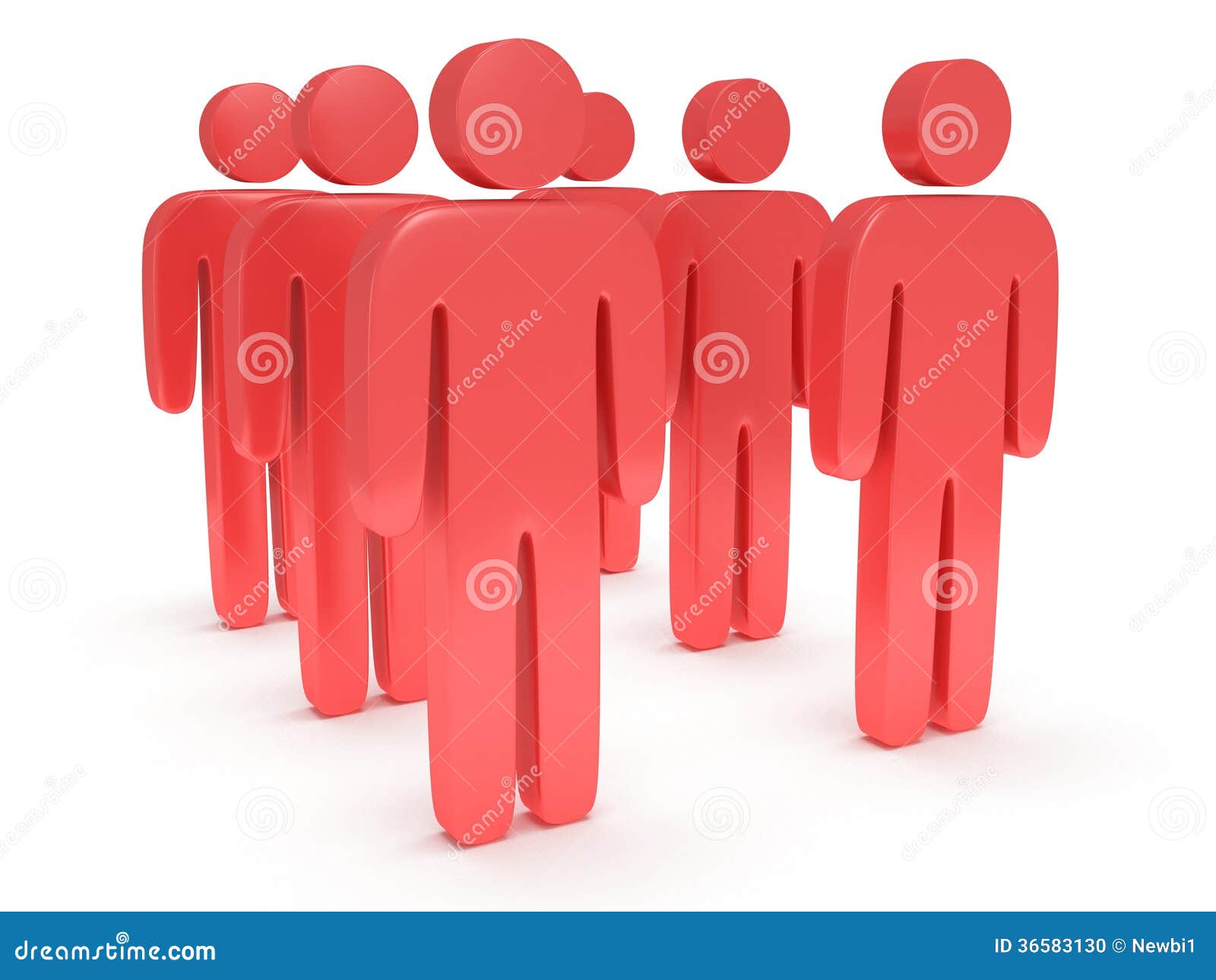 Group of Stylized Red People Stand on White Stock Illustration ...