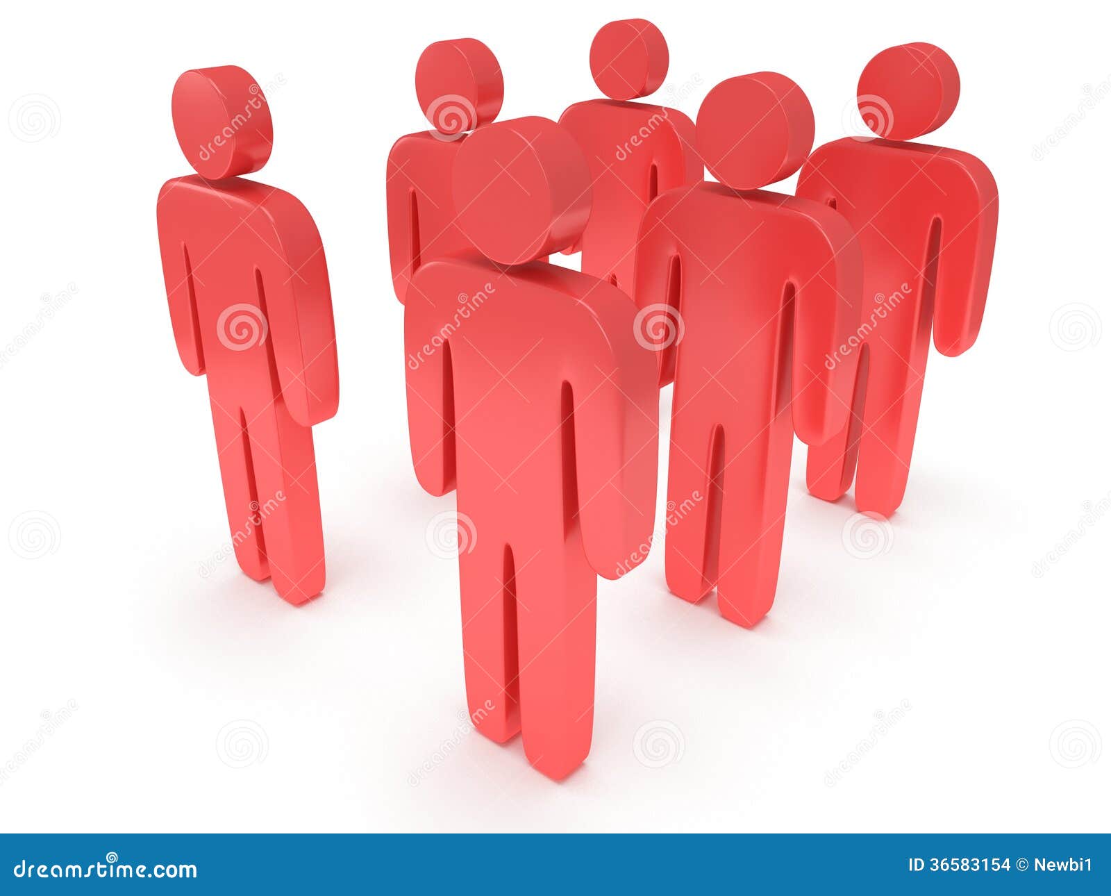 Group of Stylized Red People Stand on White Stock Illustration ...