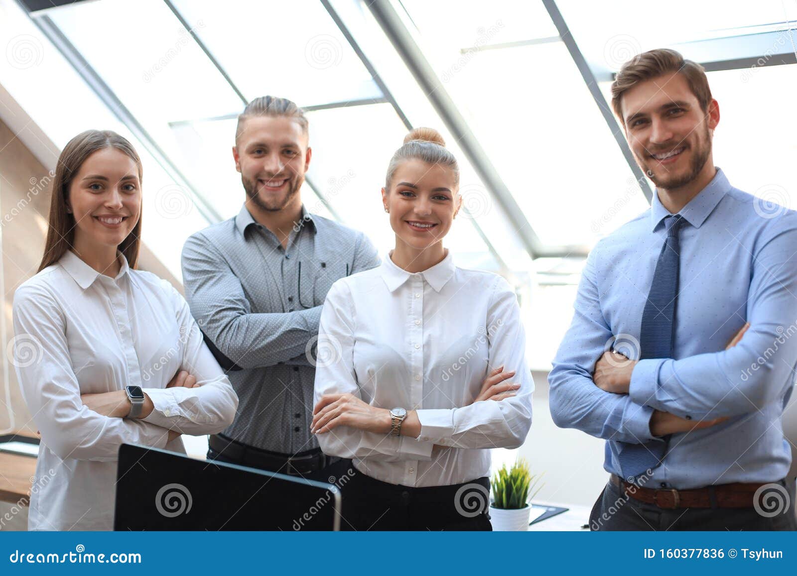 Group of Successful Business People on the Background of the Office ...