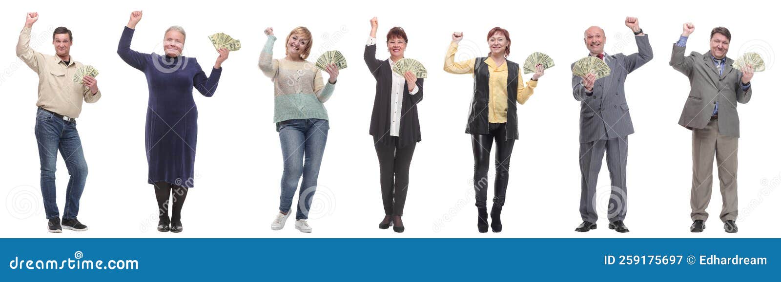 Group of Successful Business People with Money Isolated Stock Image ...