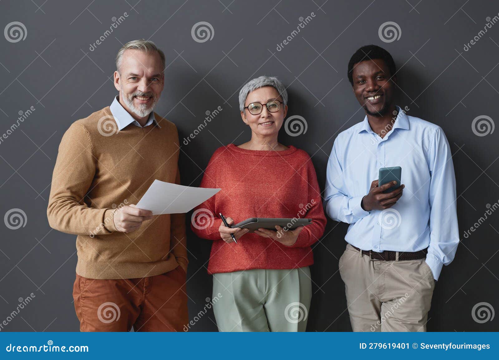 Group of Successful Business People with Smiling Senior Workers Stock ...