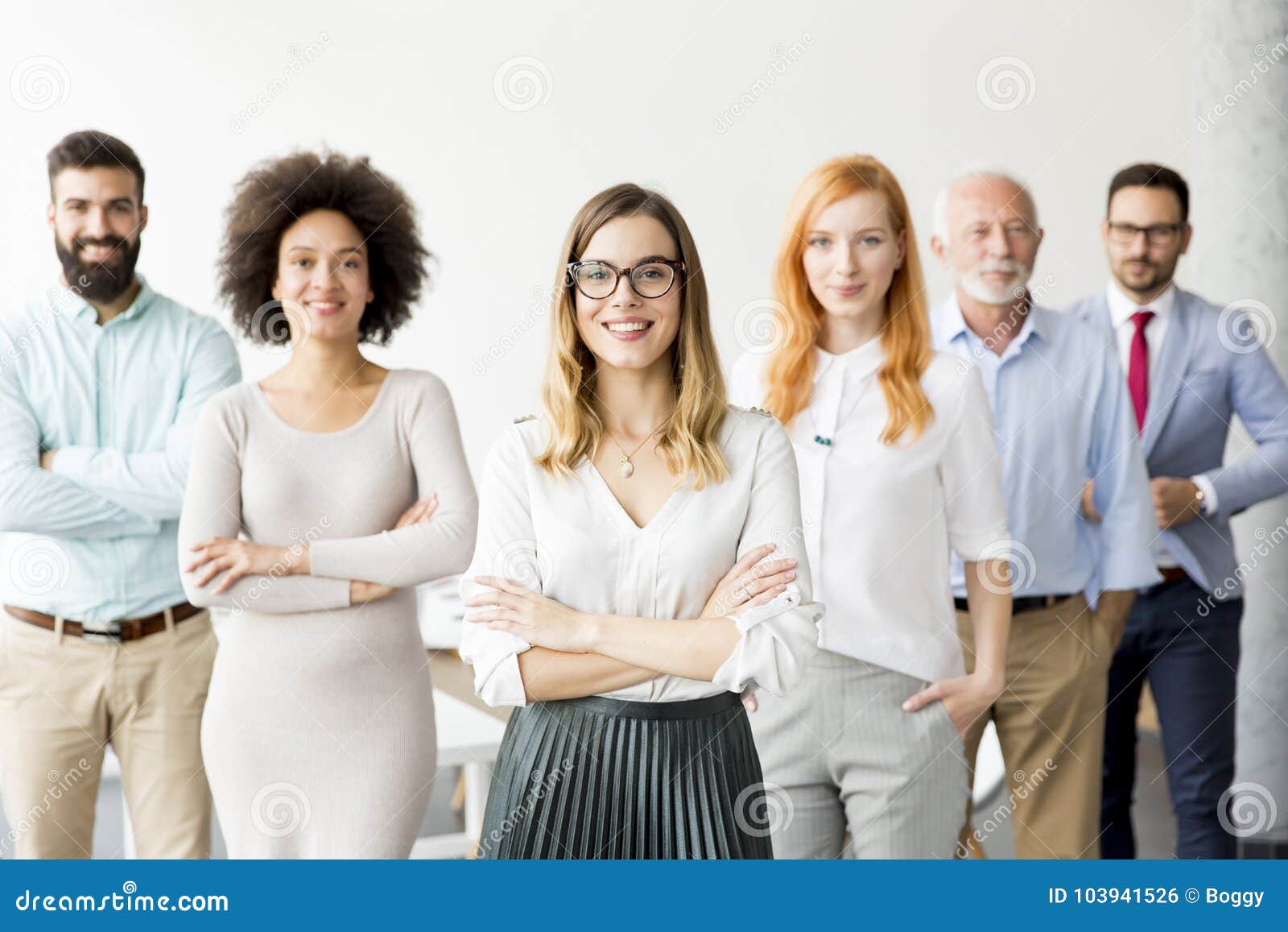 Group of Business People Standing in the Office Stock Photo - Image of ...