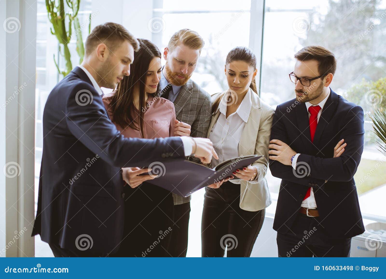 Group of Business People Standing in the Office Stock Photo - Image of ...