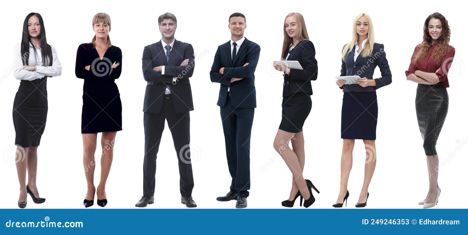 Group of Successful Business People Standing in a Row. Stock Image ...