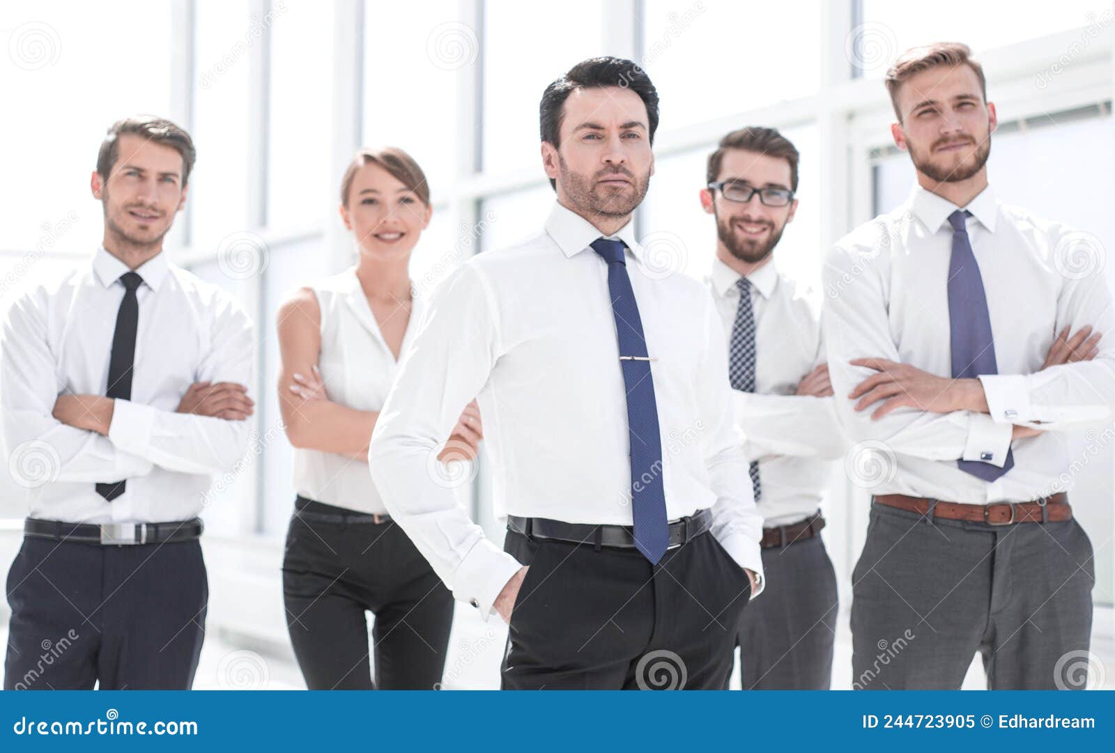 Group of Successful Employees Stock Image - Image of caucasian, crossed ...
