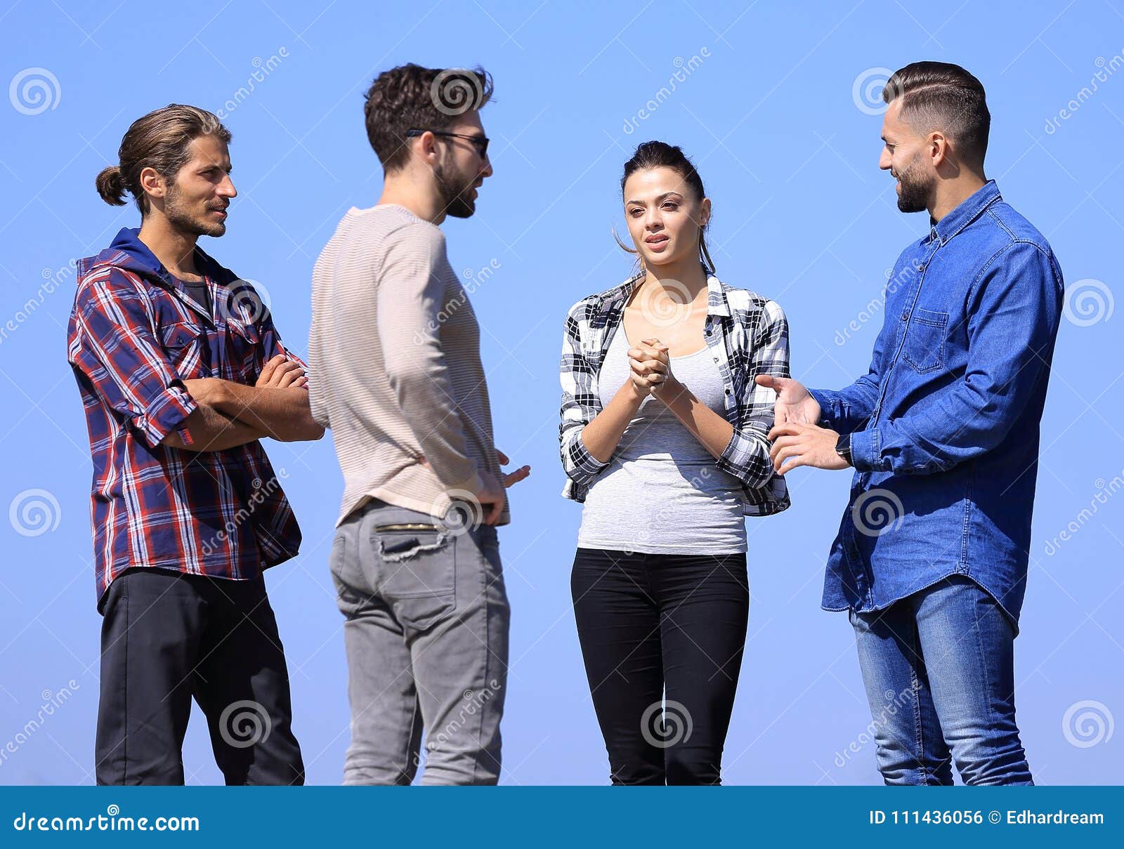 Group of Successful Students Communicating Together Stock Photo - Image ...