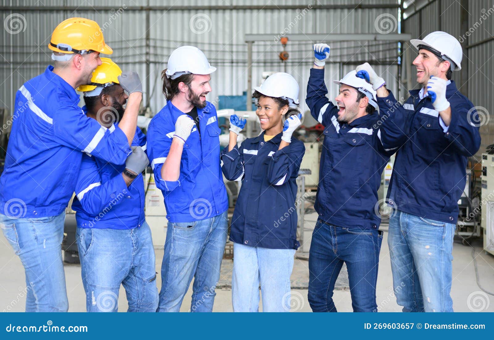 Group of Successful Worker at Factory Stock Image - Image of warehouse ...