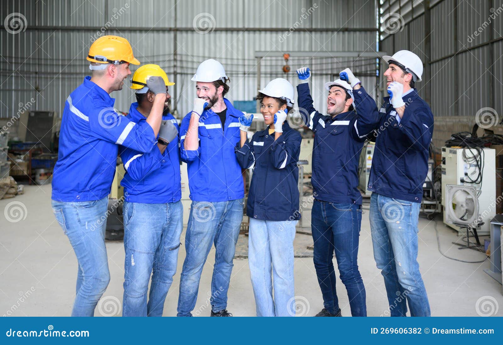 Group of Successful Worker at Factory Stock Photo - Image of research ...