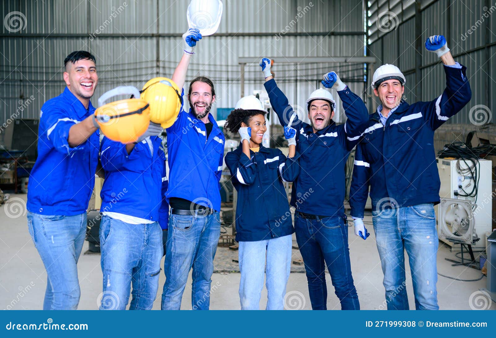 Group of Successful Worker at Factory Stock Photo - Image of machinery ...