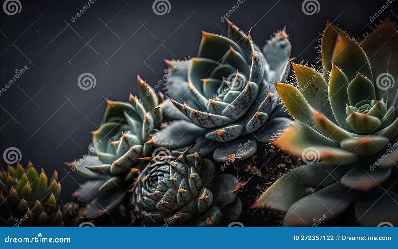 A Group of Succulents are Shown in this Image Stock Illustration ...