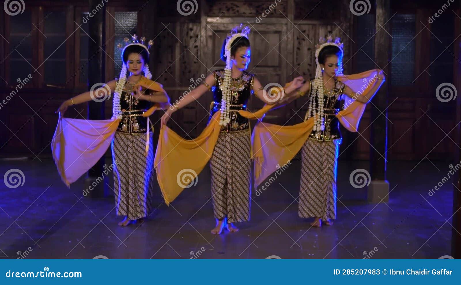A Group of Sundanese Dancers Take Part in a Dance Competition at a ...