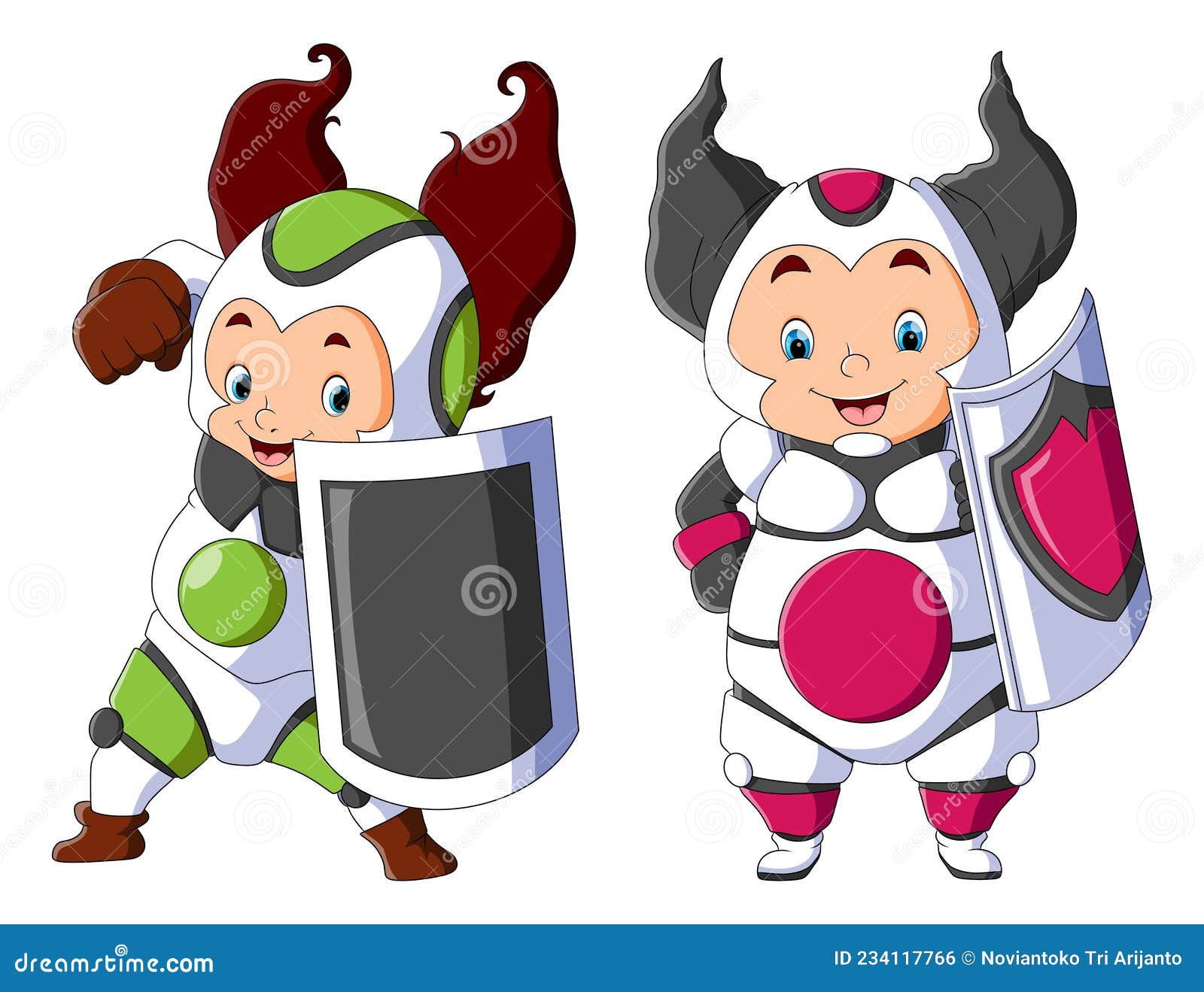 The Group of the Super Boy are Holding the Shields Stock Vector ...