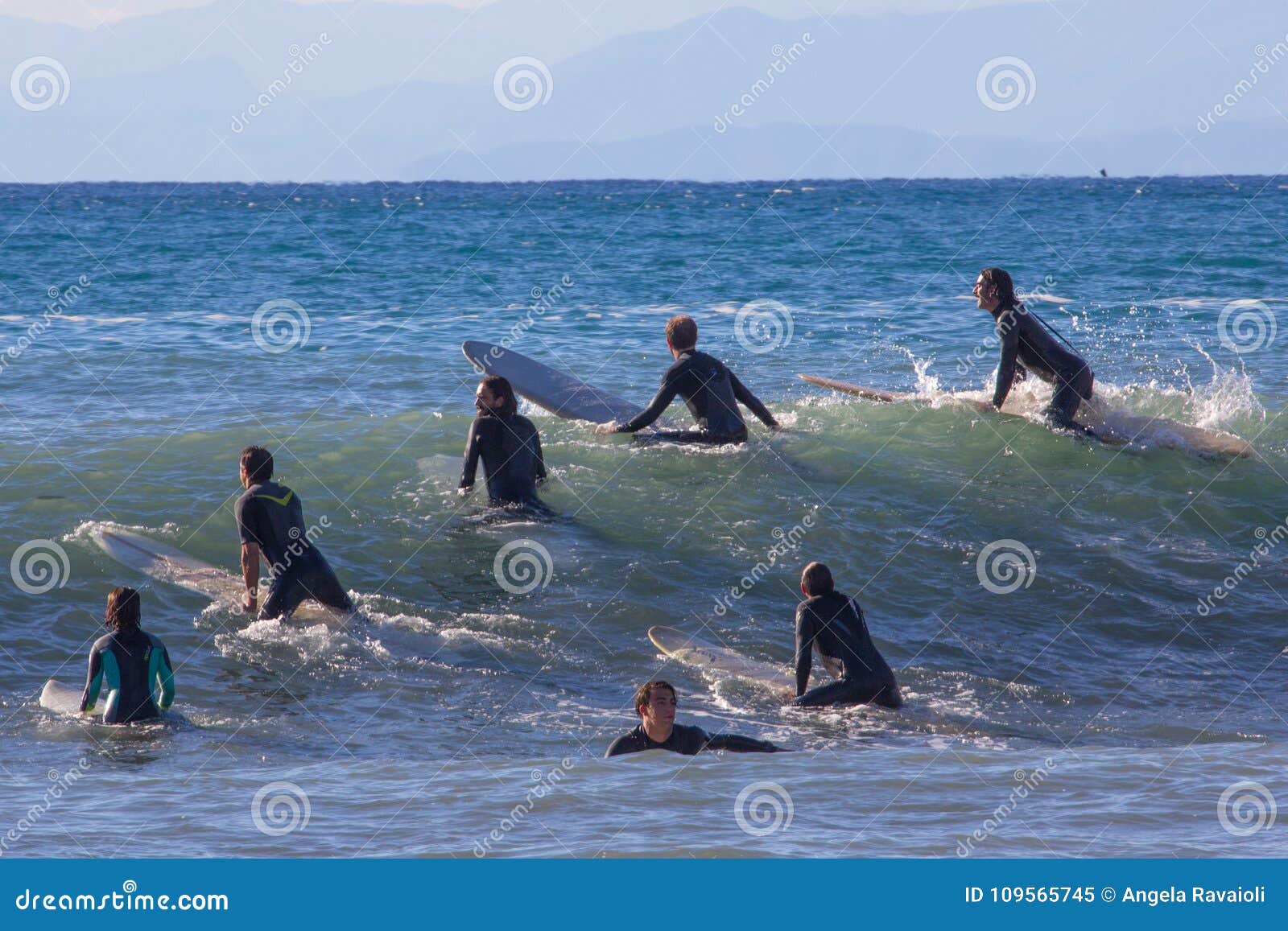 A Group of Surfers Wait for the Wave Editorial Image - Image of nature ...