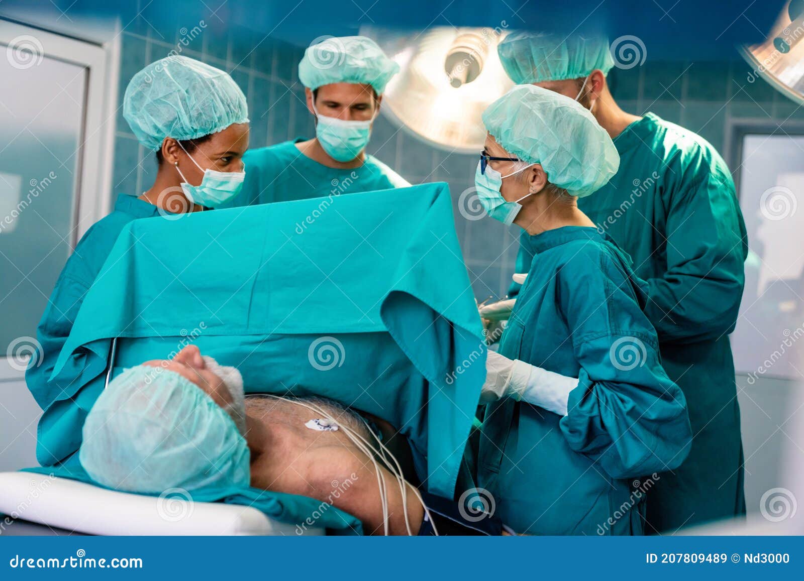 Group of Surgeon Team at Work in Operating Room in Hospital Stock Image ...