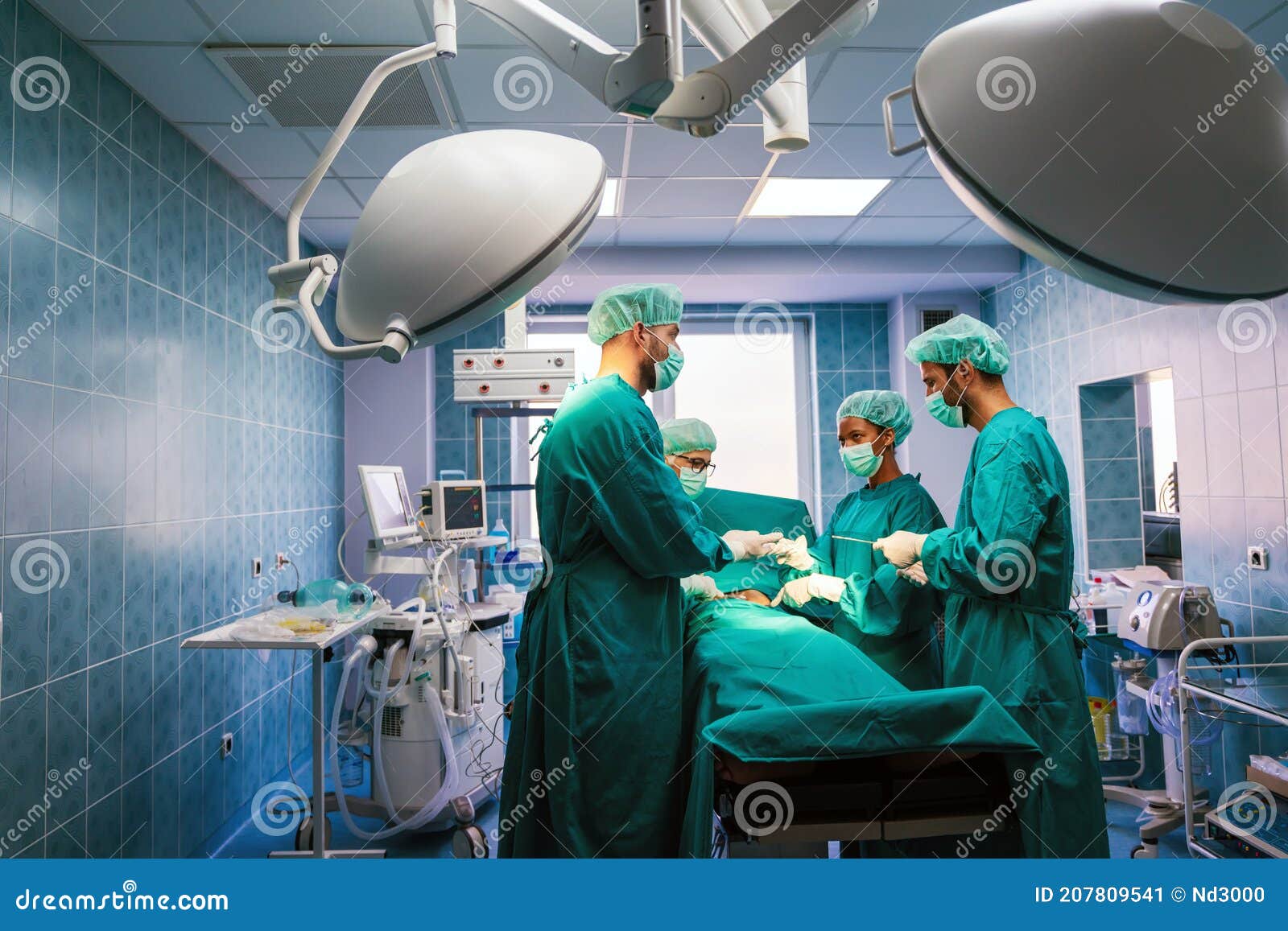 Group of Surgeon Team at Work in Operating Room in Hospital Stock Image ...