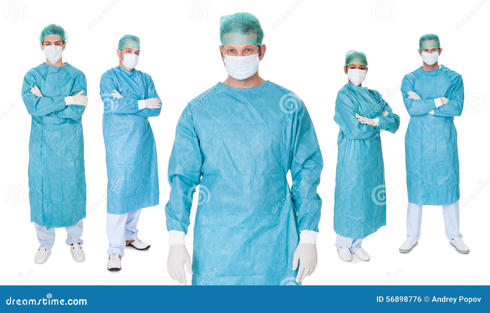 Group of Surgeons Over White Stock Photo - Image of care, person: 56898776