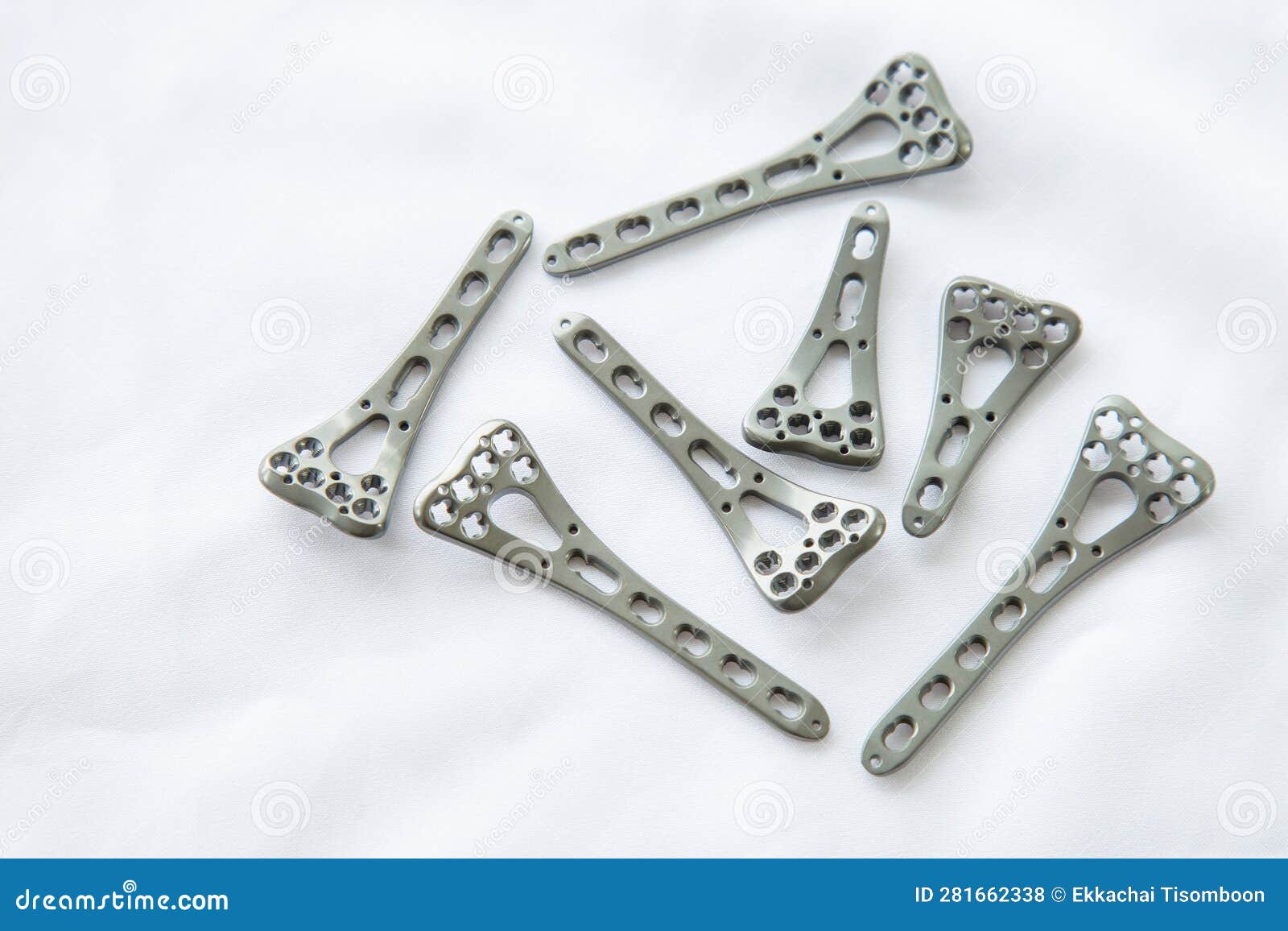 A Group of Surgical Distal Radius Locking Plate on a White Table Stock ...
