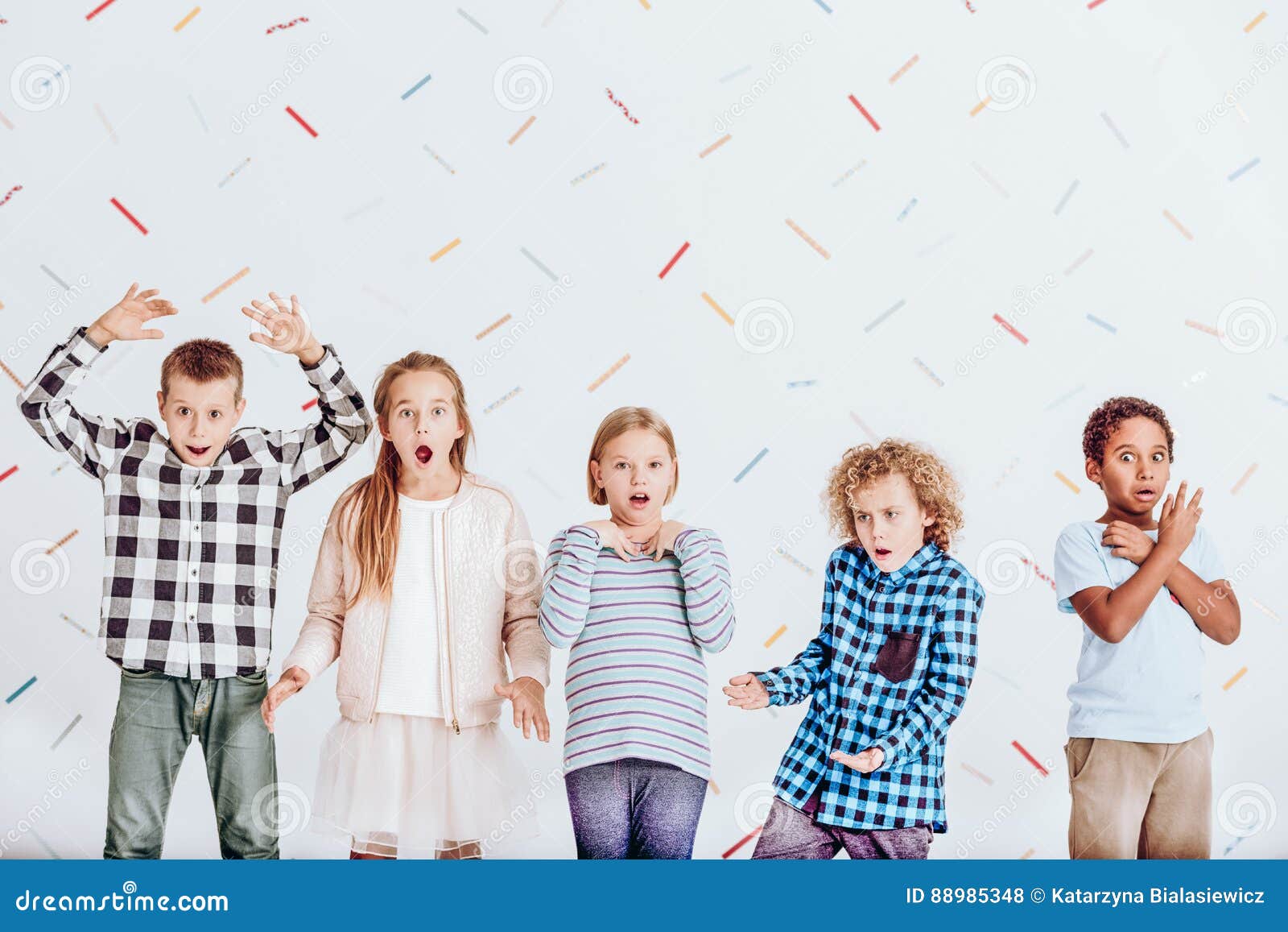 Group of surprised kids stock photo. Image of kids, playroom - 88985348