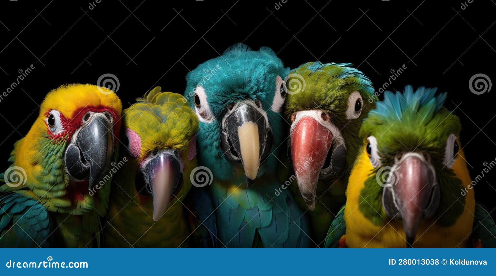 Group of Surprised Parrots, Concept of Animal Behavior, Created with ...