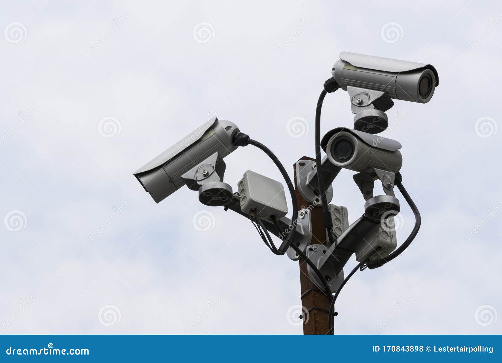 A Group of Surveillance Cameras Stock Photo - Image of observer, group ...