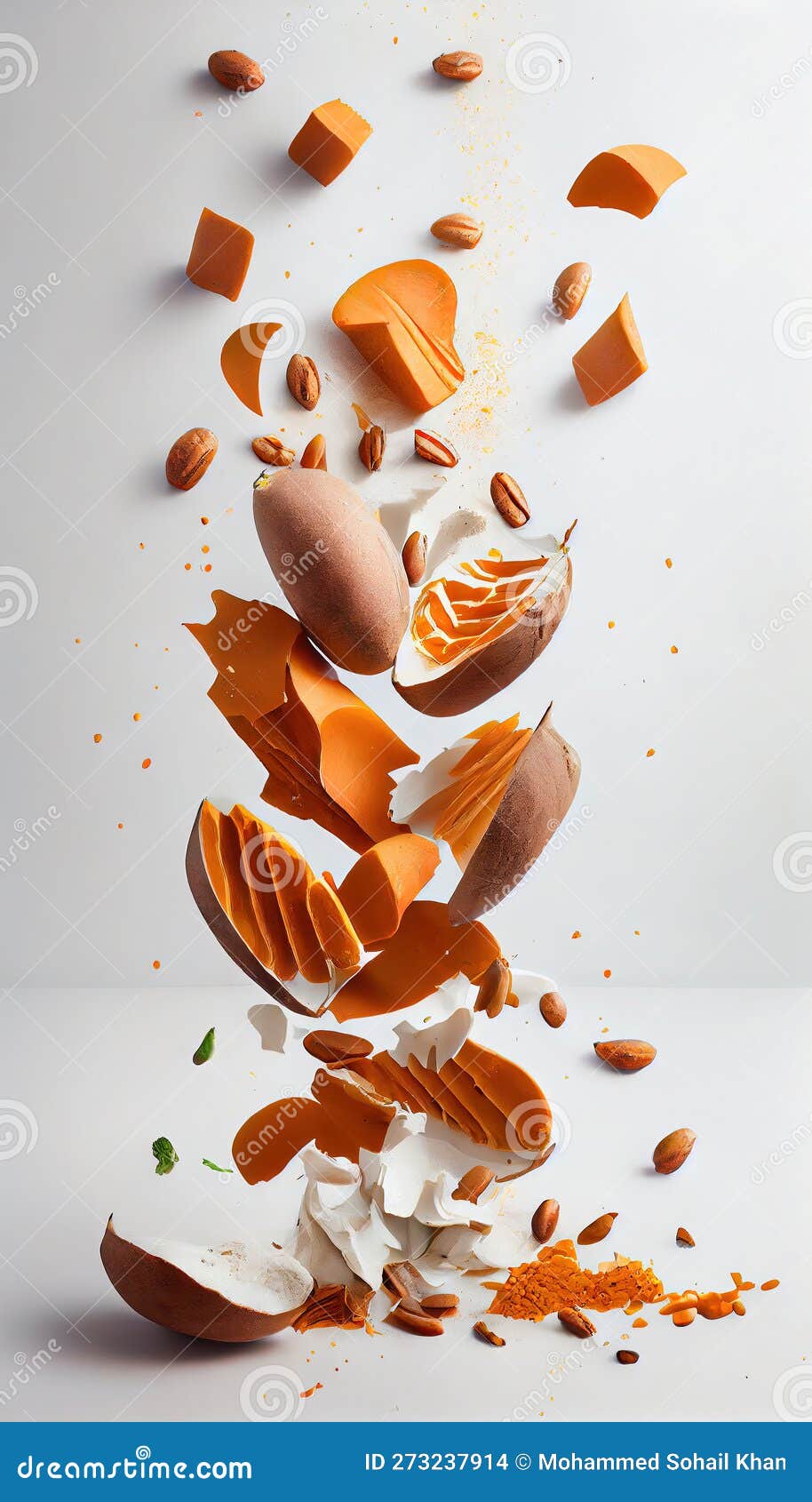 Group of Sweet Potatoes Vegetable Creatively Falling-Dripping Flying or ...