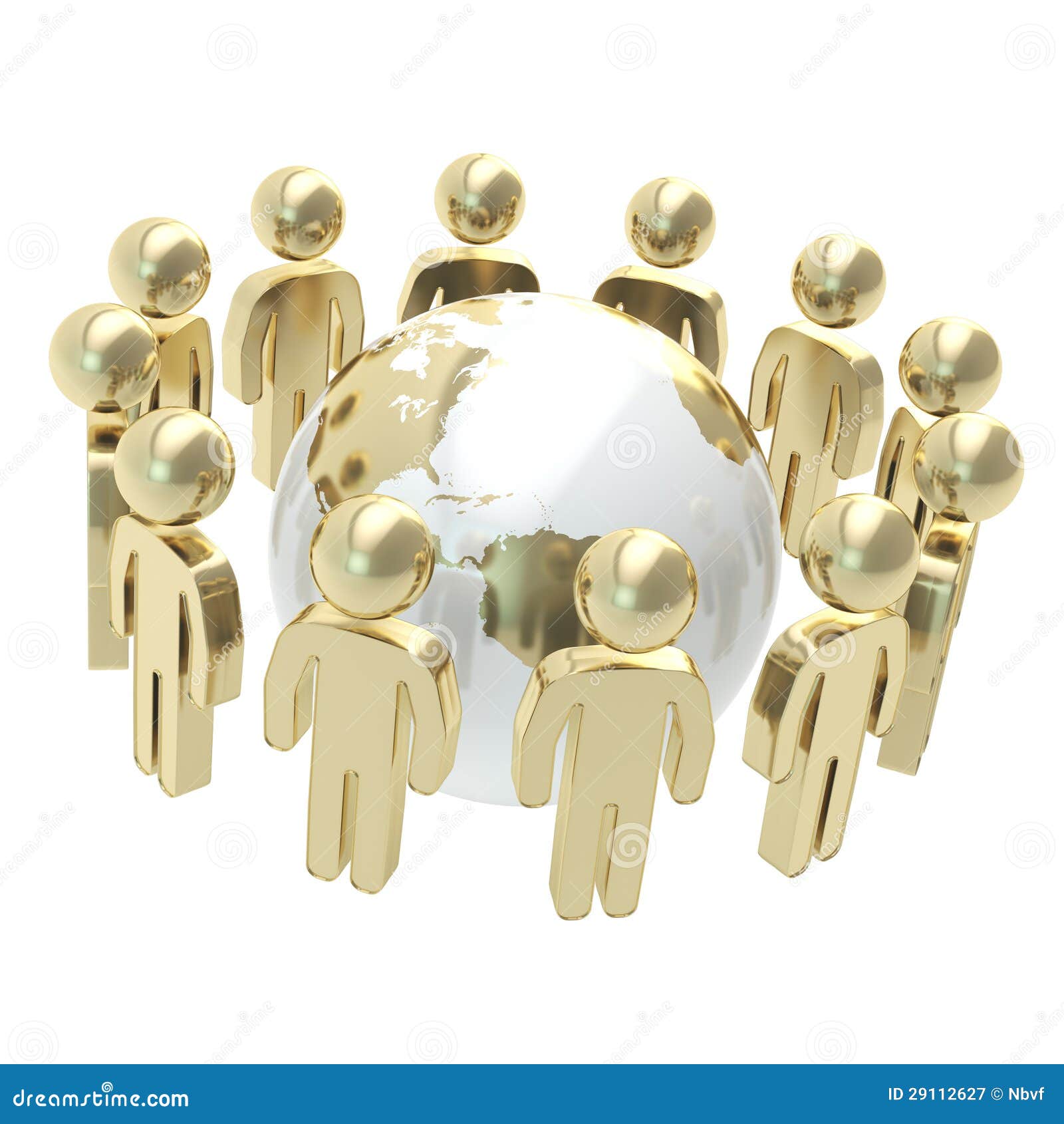 Group Of Symbolic Human Figures In A Line Isolated Stock Photography ...