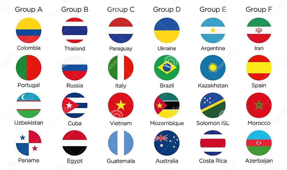 Group symbols Buttons stock vector. Illustration of country - 74789403