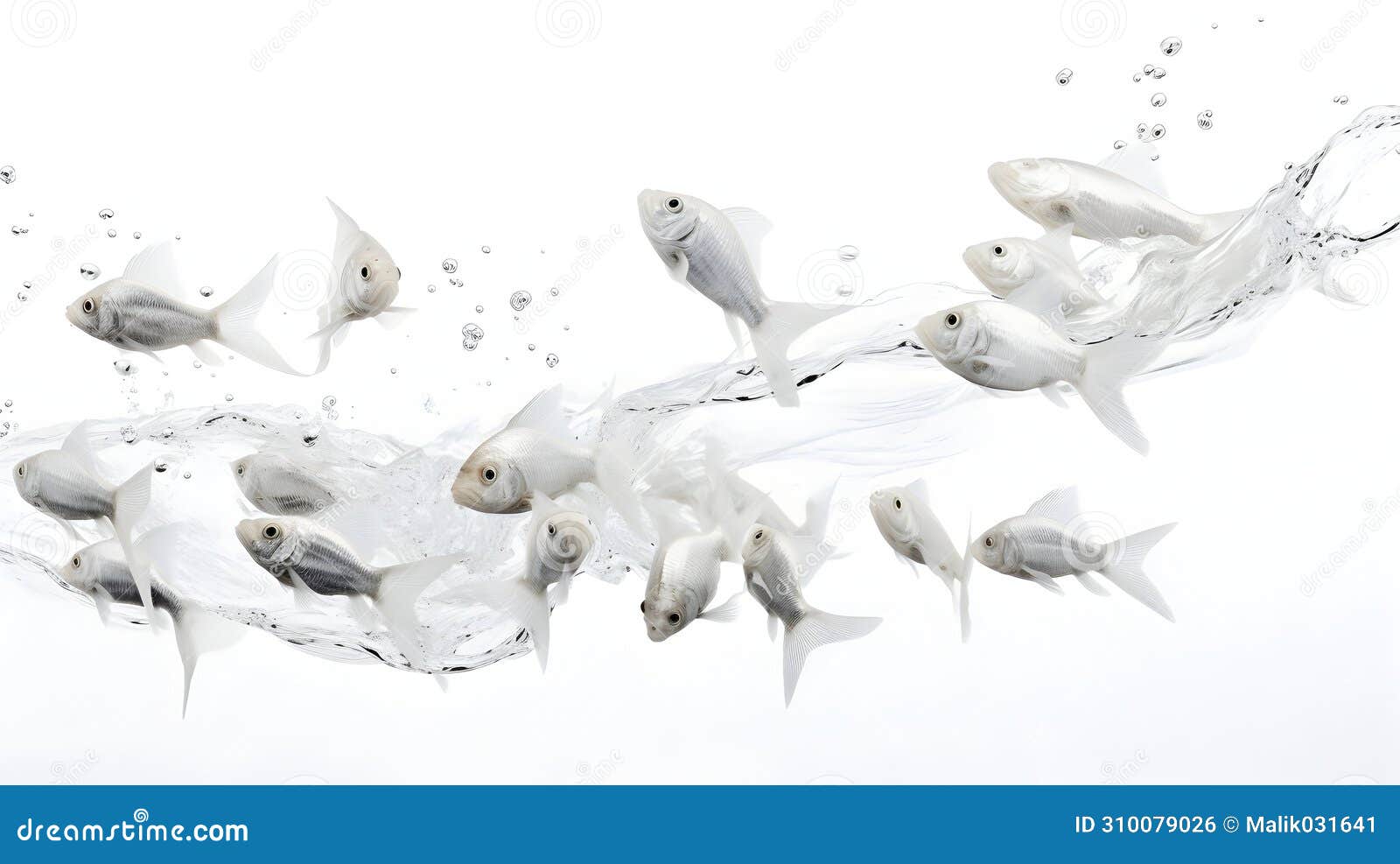 A Group of Synchronized Fish Swimming in Unison Stock Illustration ...