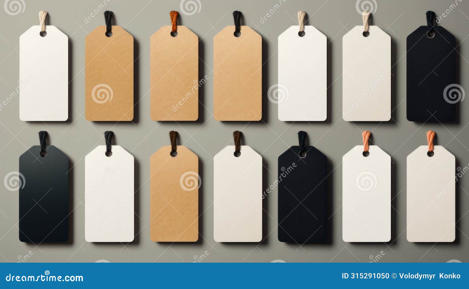 A Group of Tags Hanging on a Wall Stock Photo - Image of decoration ...
