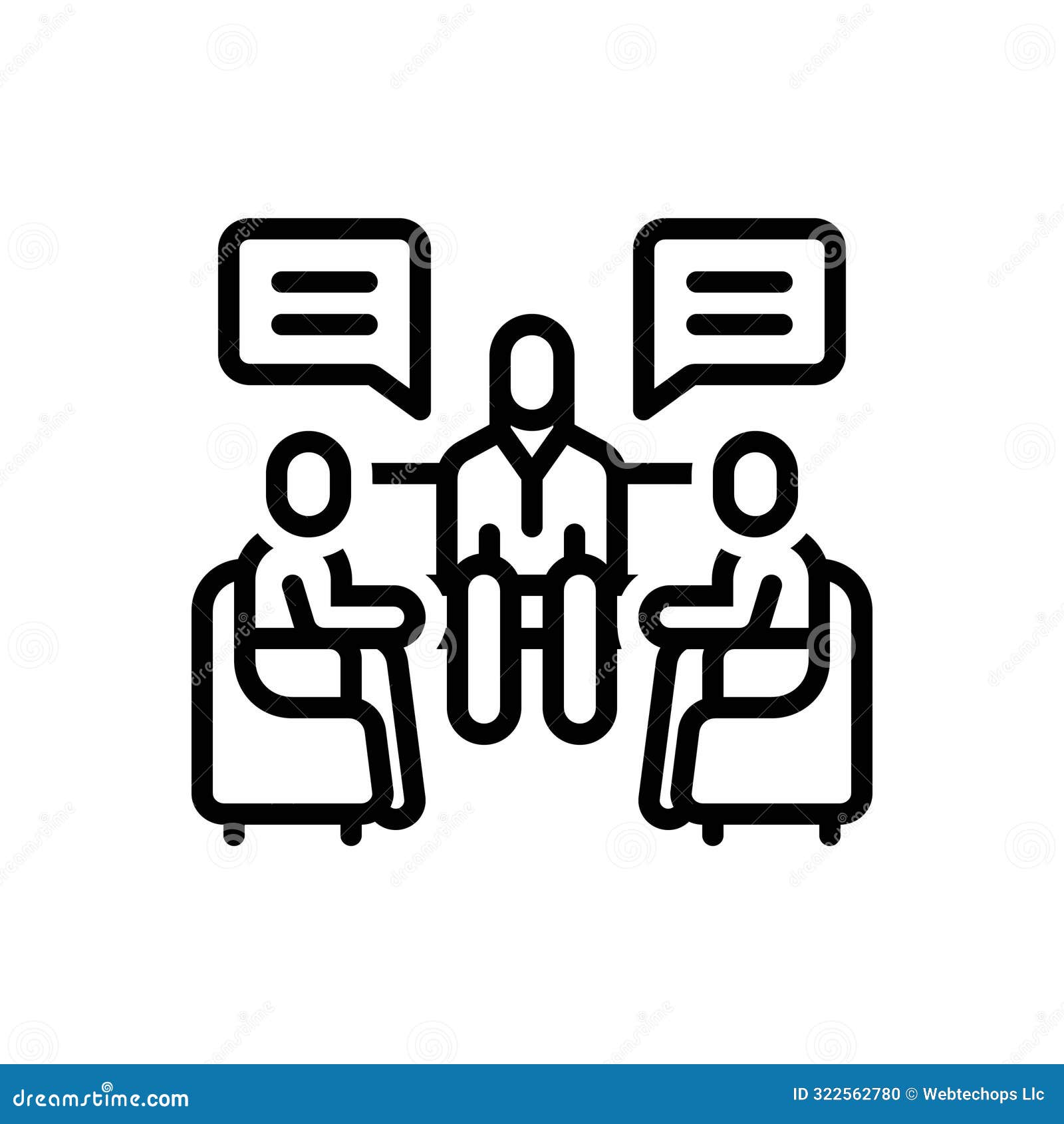 Black Line Icon for Group Talk, Group and Meeting Stock Vector ...