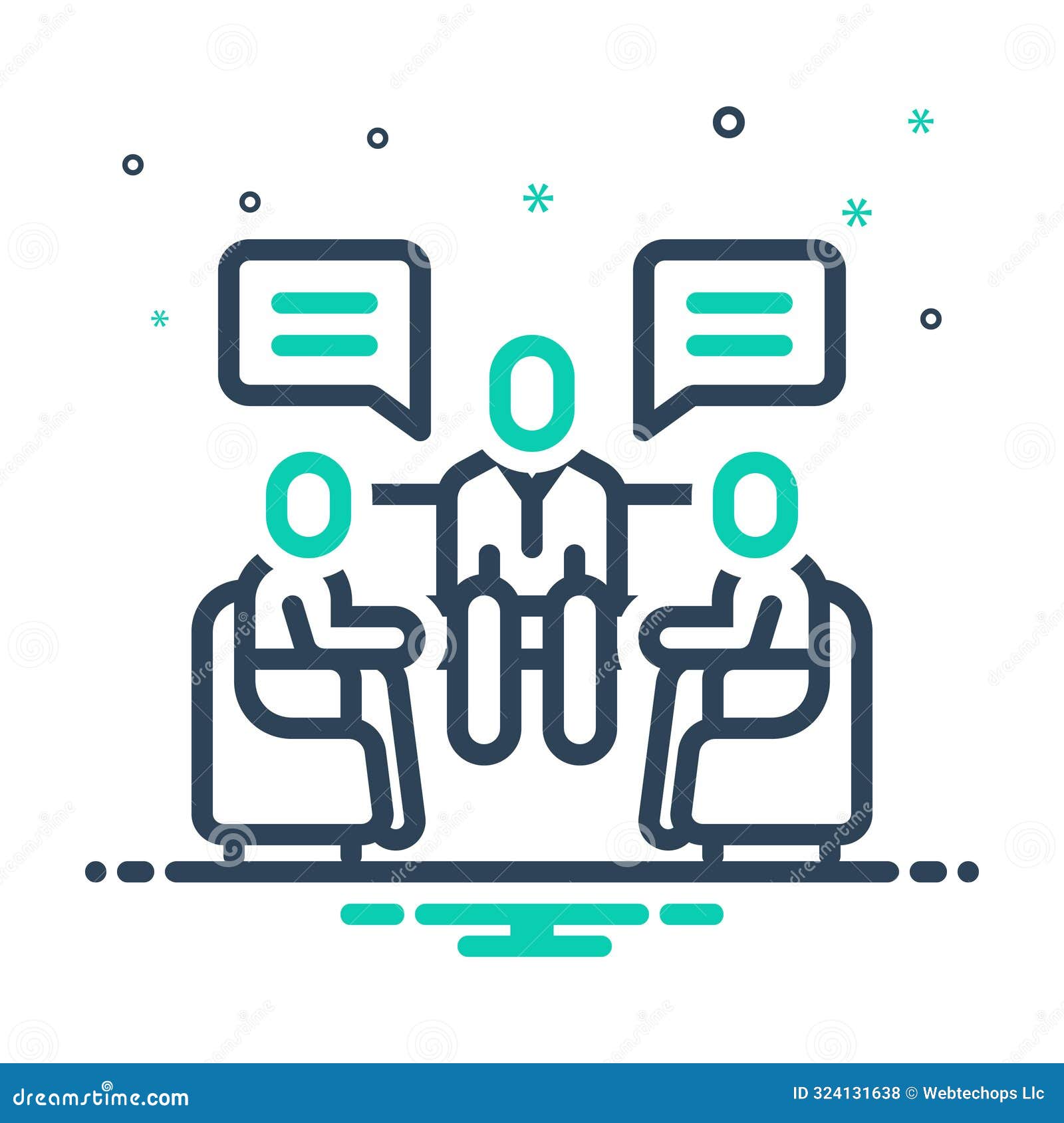 Mix Icon for Group Talk, Group and Meeting Stock Illustration ...