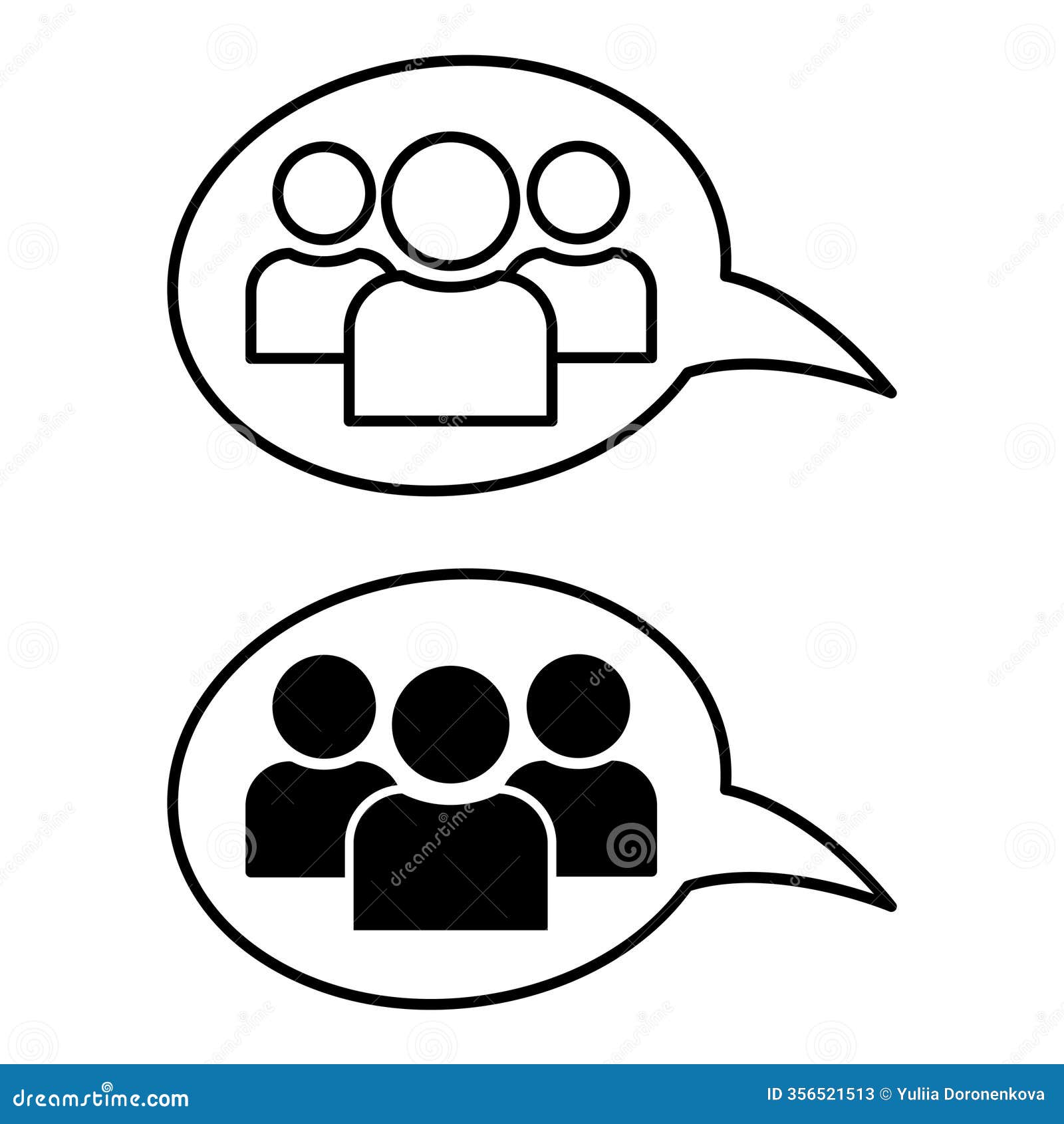 Group Talk Icons. stock illustration. Illustration of isolated - 356521513