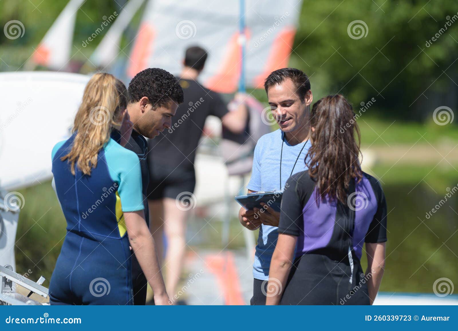 Group Talking with Instructor Stock Image - Image of trainer ...