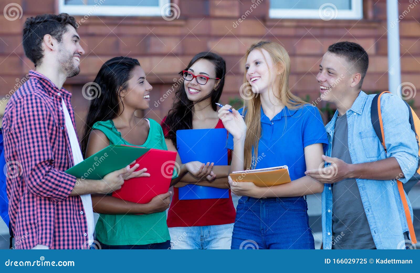 Group of Talking International Students Stock Image - Image of ...