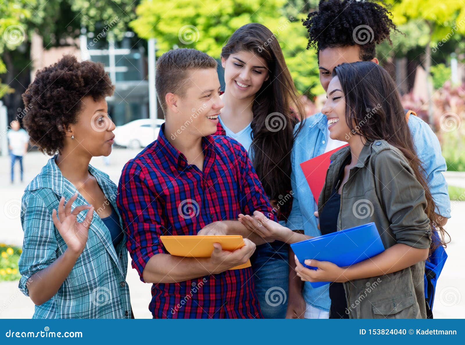 Group of Talking and Learning Students Stock Photo - Image of latin ...