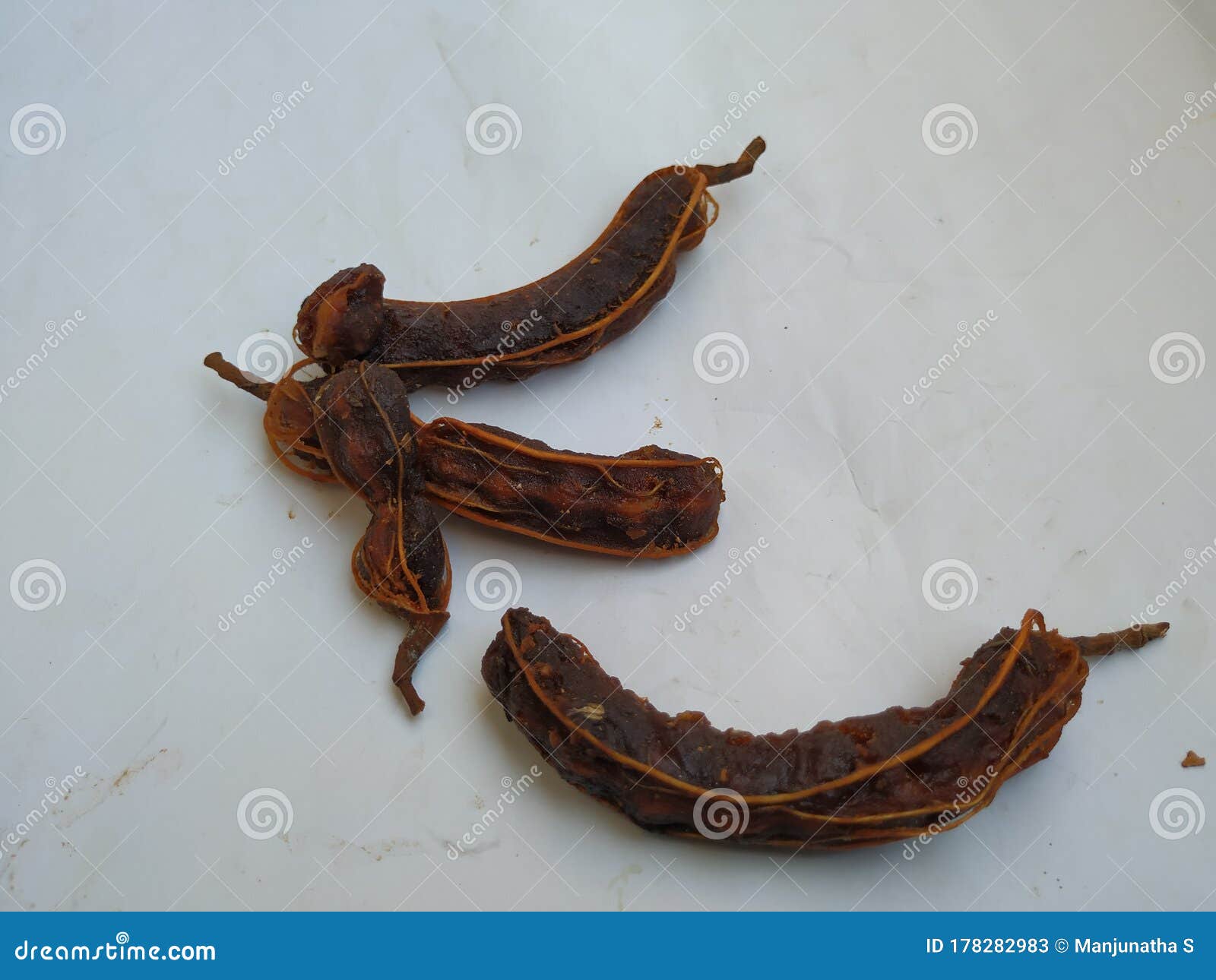 Group of Tamarind without Shell on White Background Stock Image - Image ...