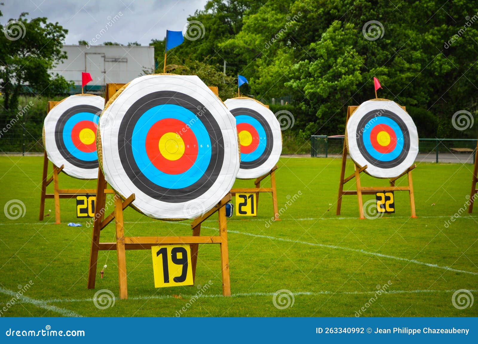 Archery Contest Arrow Bow Target Coat of Arms Flags Stock Photo - Image ...