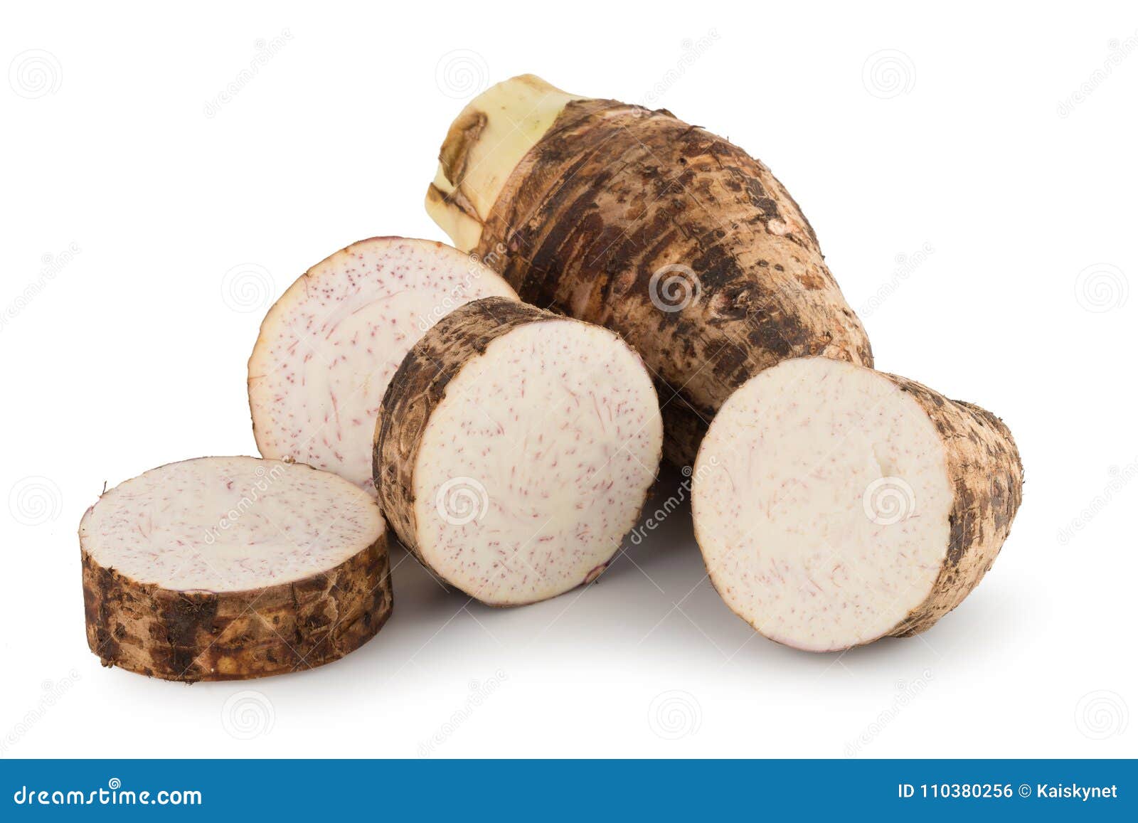 Group of Taro Root Isolated on White Background Stock Photo - Image of ...
