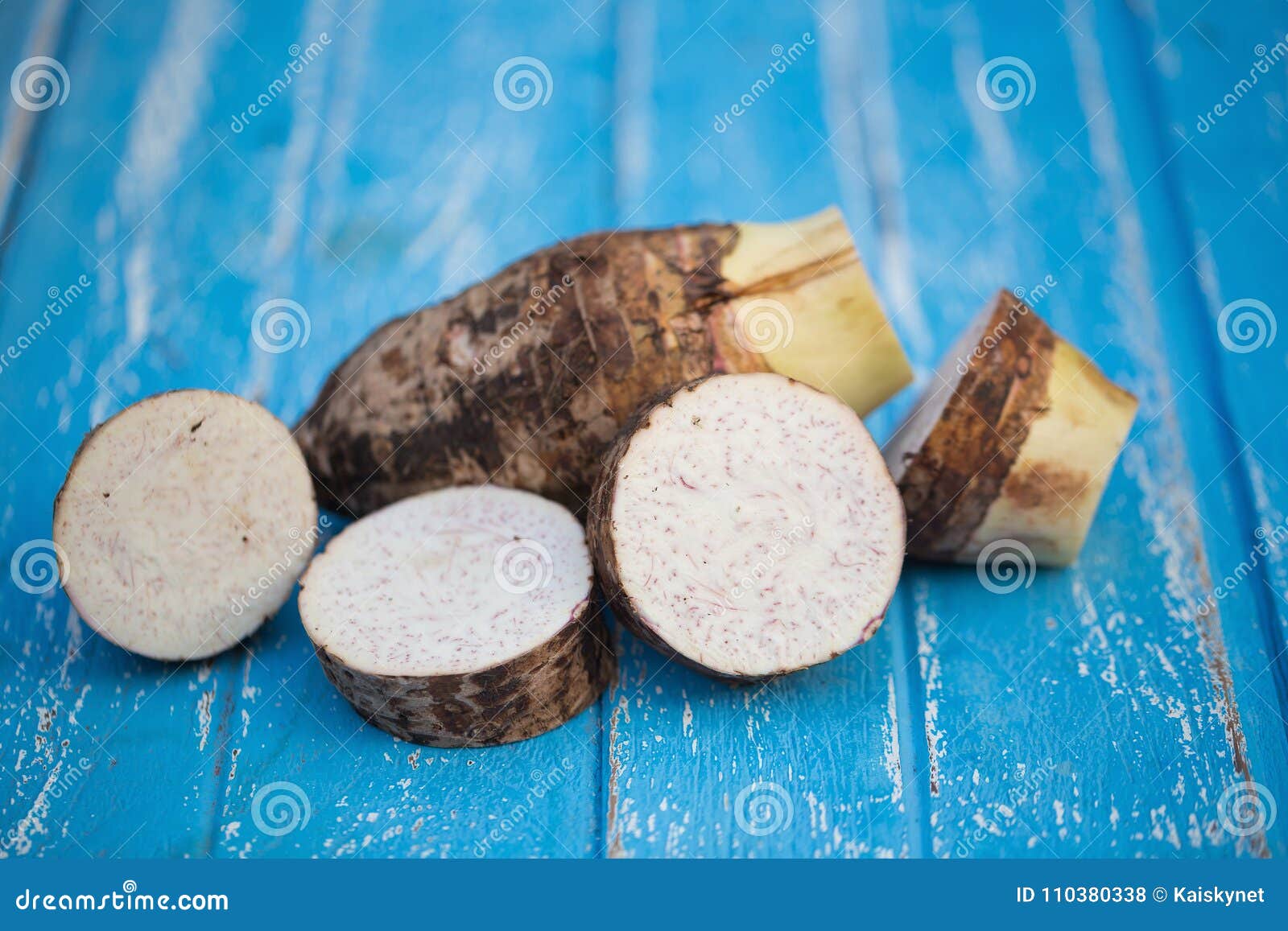 Group of Taro Root on Wooden Background Stock Photo - Image of snacks ...
