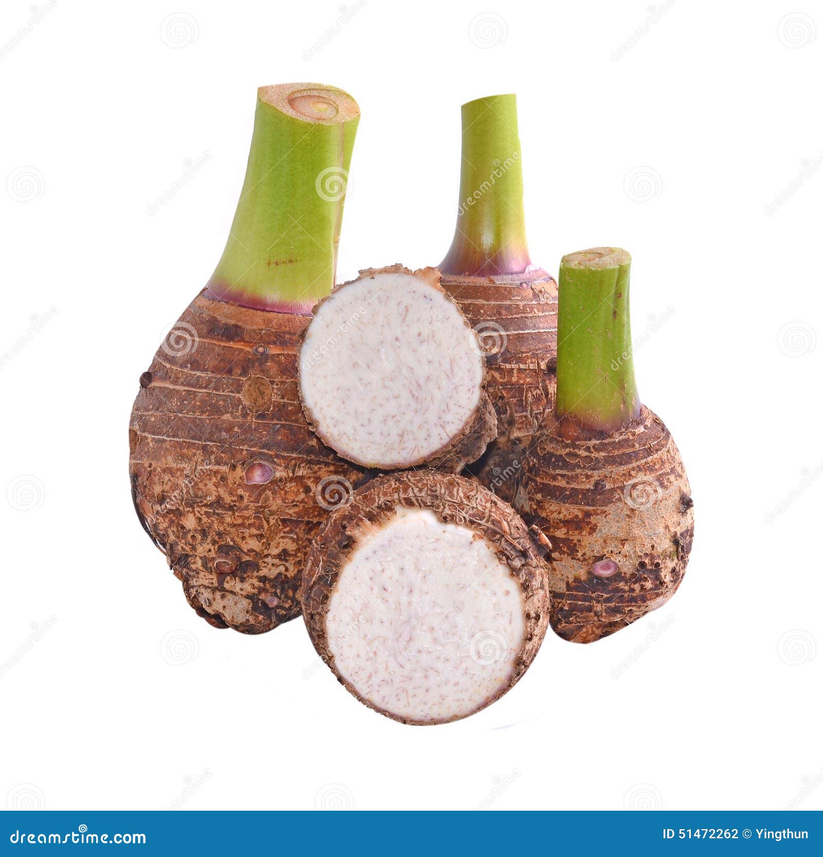 Group Of Taro Roots With One Cut In Cross Sections Stock Photography ...
