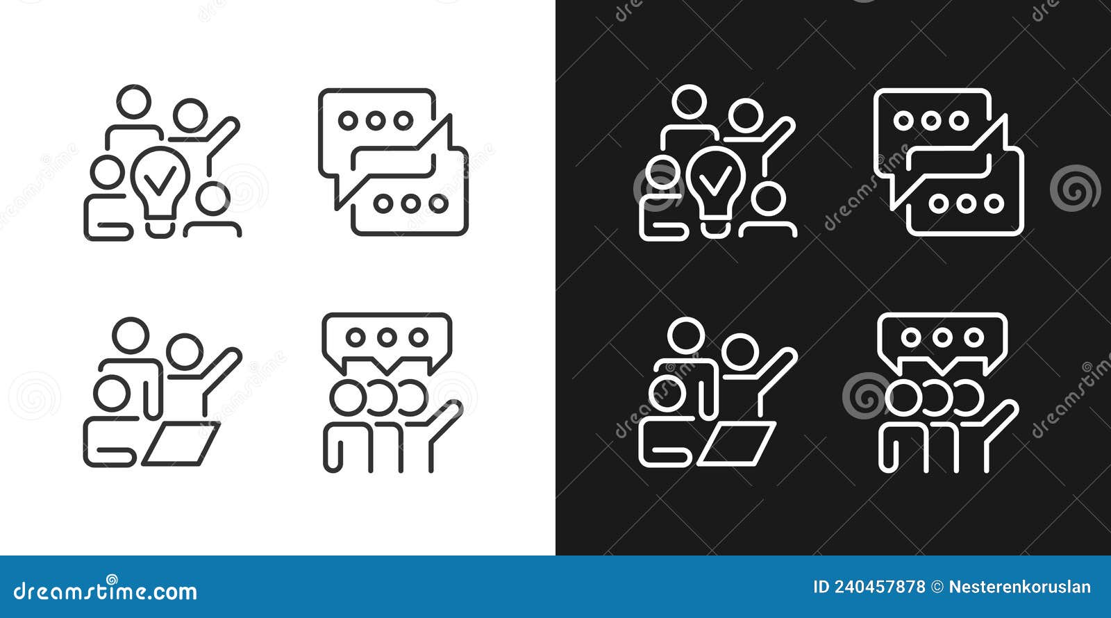 Group Tasks Pixel Perfect Linear Icons Set for Dark, Light Mode Stock ...