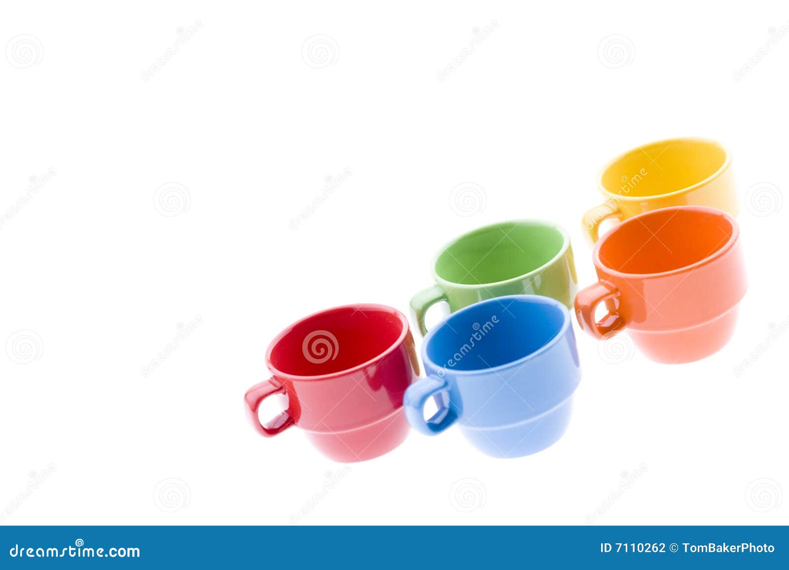 Group of Tea Mugs stock photo. Image of five, drink, vibrant - 7110262