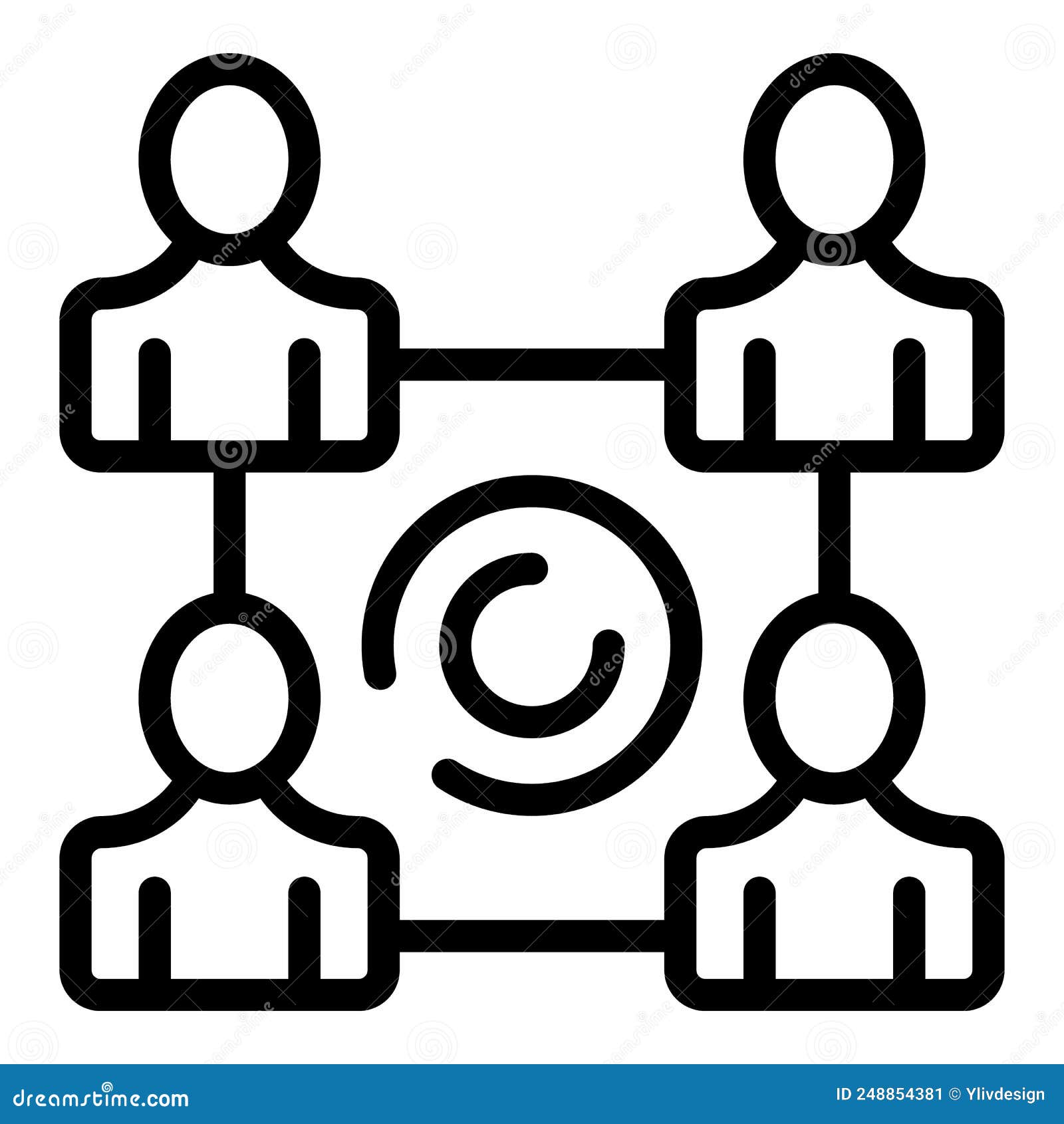 Group Team Icon Outline Vector. Cost Idea Stock Vector - Illustration ...