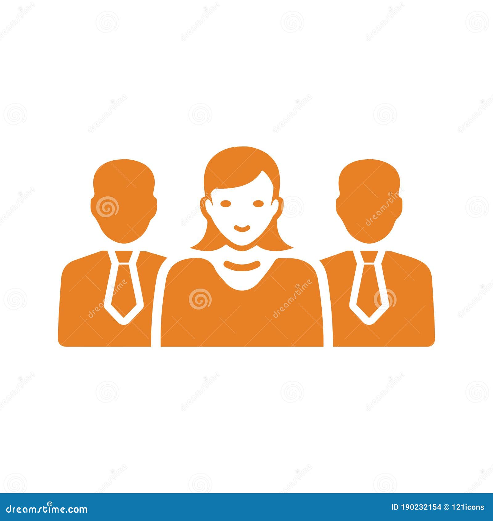 Group, Team Leader Icon / Orange Vector Stock Vector - Illustration of ...