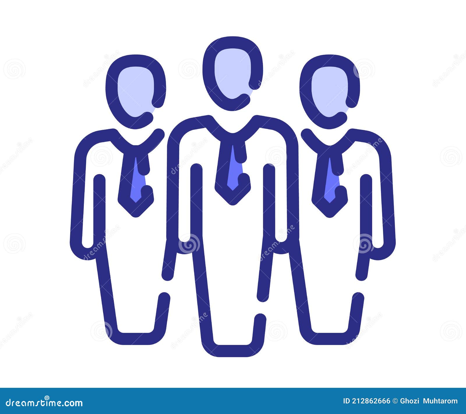 Group Team Leader Single Isolated Icon with Dash or Dashed Line Style ...