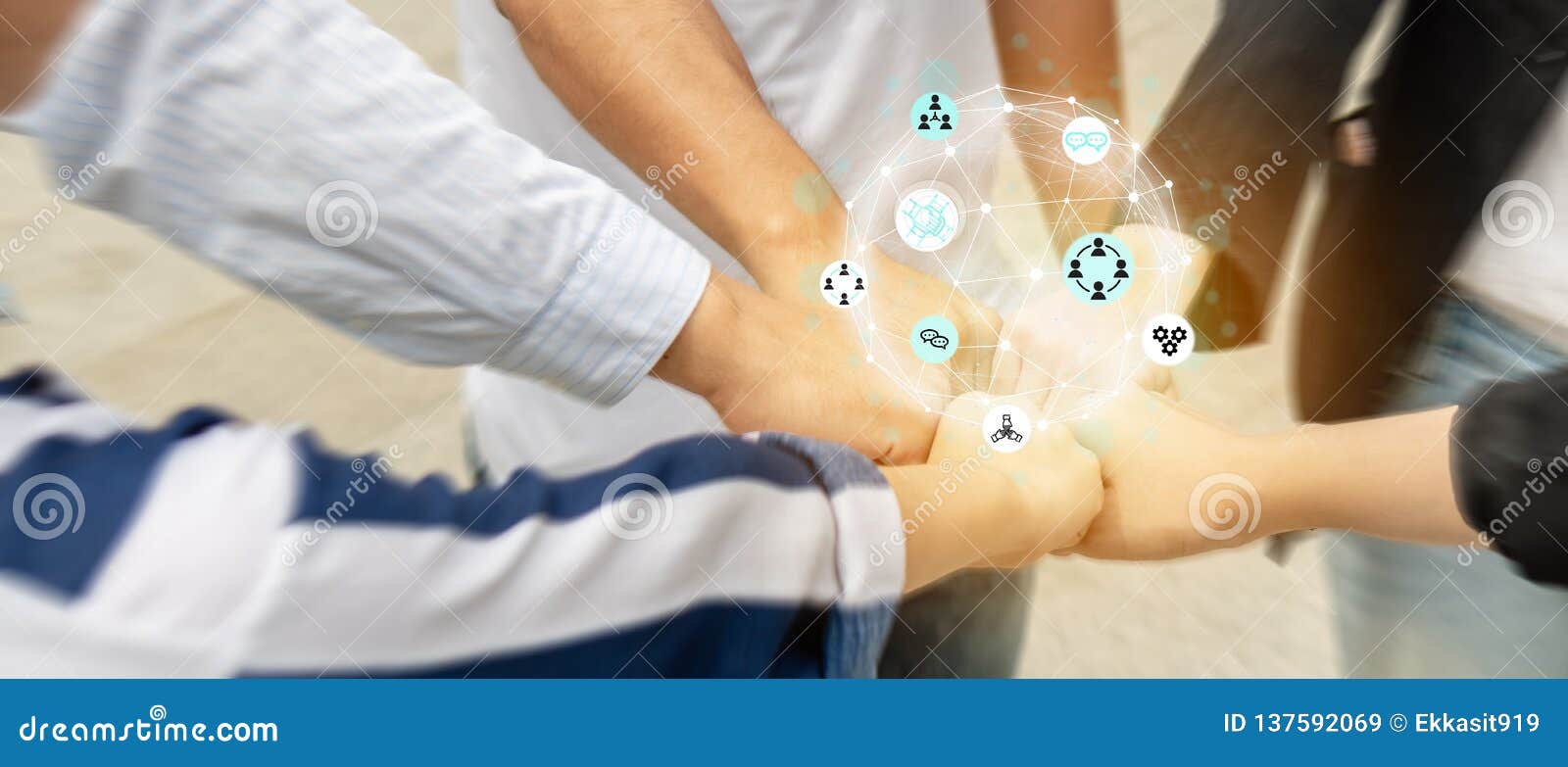 The Group with Team Which Have the Teamwork in Work Time, Joint ,fitch ...