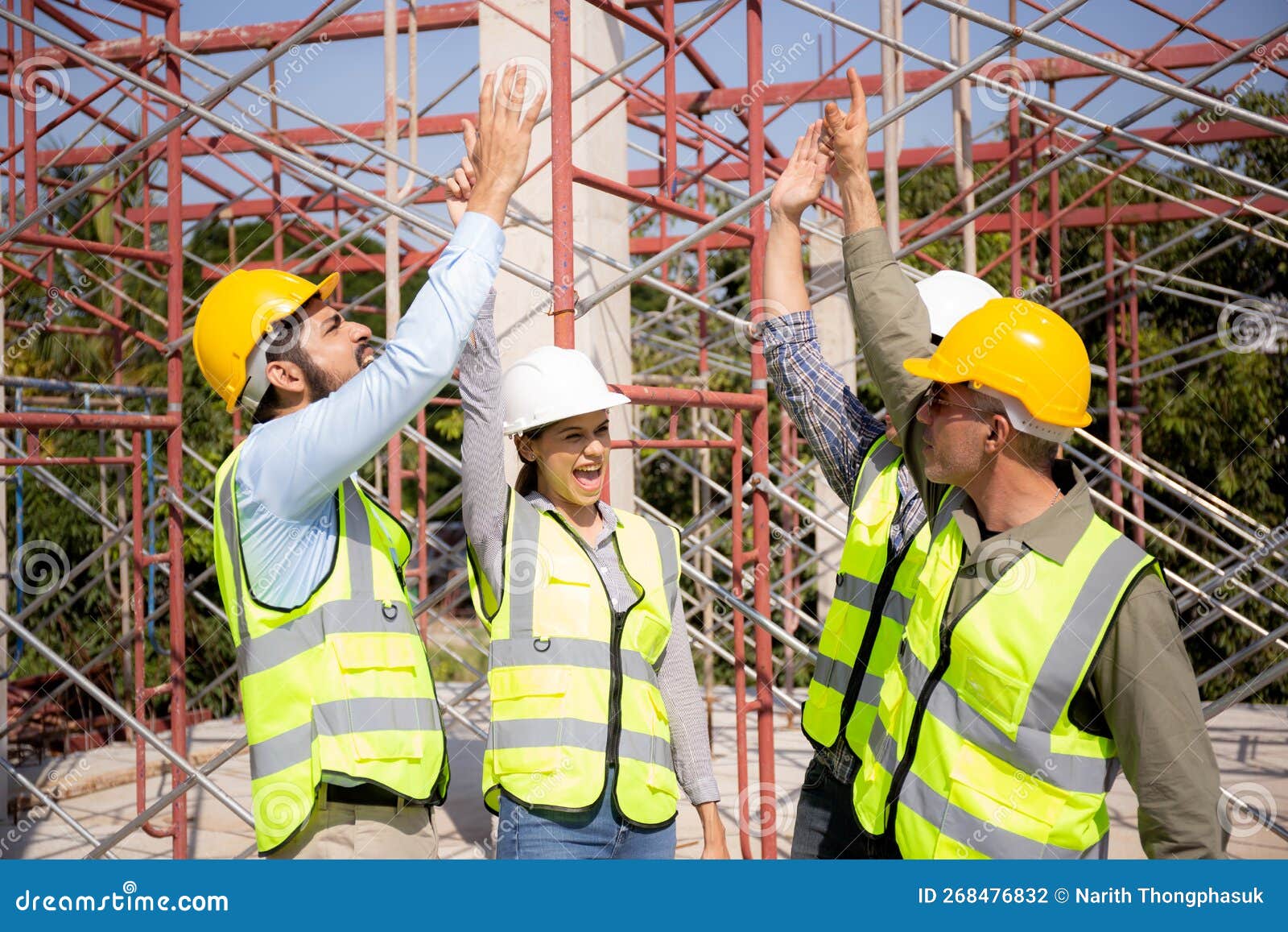 Group Teamwork Architect Harmonious with Hands for Achievement Together ...