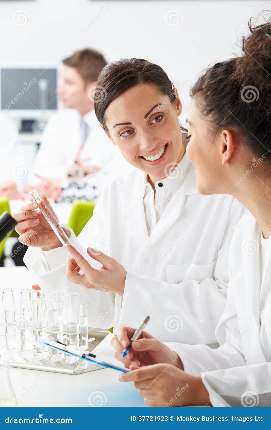 Group of Technicians Working in Laboratory Stock Image - Image of ...